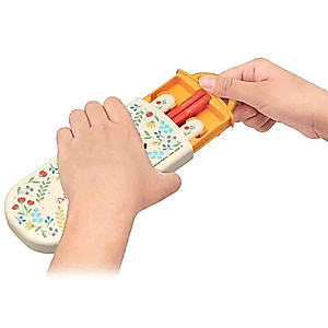 Skater Kiki's Delivery Service Spirited Away Utensil Set - Includes Reusable Fork, Spoon, Chopsticks and Carrying Case - Authentic Japanese Design - Durable, Dishwasher Safe - Botanical