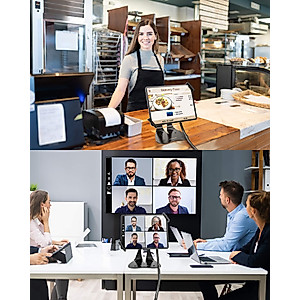 AboveTEK Anti-Theft iPad Stand, Universal Security POS Tablet Stand, Diagonally-Oriented iPad Locking Mount for 7-13 inch iPad, Galaxy with Security Cord and Key, 360° Swivel for Business and Retail