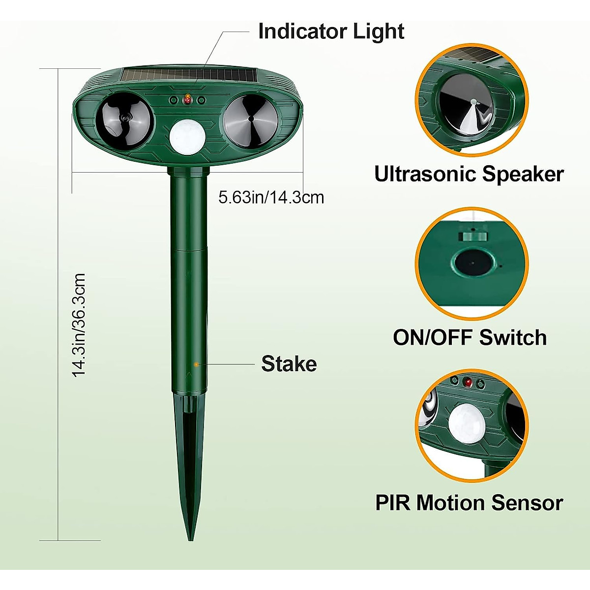 Pack of 4 Ultrasonic Animal Repeller Solar Animal Repellent Cat Repellent Outdoor Squirrel Repellent Deer Repellent Devices Repel, Deer, Rabbit, Raccoon, Dog, Skunk Waterproof with Motion Sensor