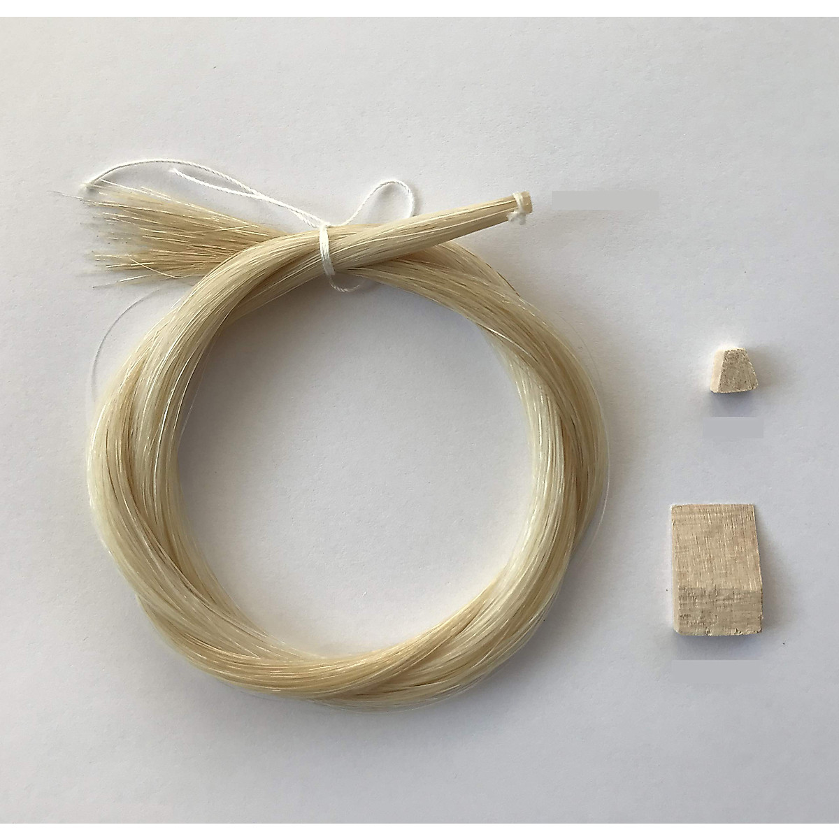 MI&VI Premium Quality Mongolian Horse Hair for Violin, Viola Bows - Unbleached, White 29.5" (1 Hank, Prepared, Includes Plug and Wedge) (1 Hank)