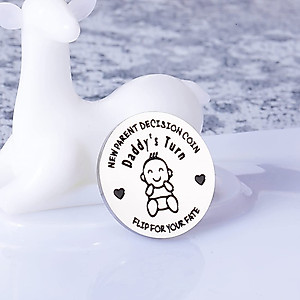 Funny New Baby Decision Coin for Parent, Pregnancy Gifts for First Time Mom Dad, Baby Shower Mothers Fathers Day Gift for Mum Dad to Be, Christmas Birthday Thanksgiving Present Double-Sided Coin