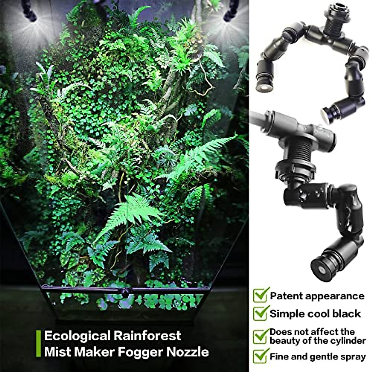 MYGIIKAKA Reptile Fogger Automatic Reptile Mister Fogger for Terrarium, Timed Reptile Humidifiers for Chameleon/Lizard/Snake/Turtle/Frog