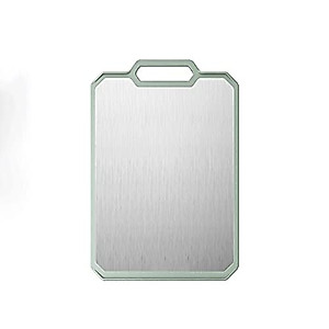 MMOOCO Chopping Board, Double-Sided Chopping Board,Stainless Steel Cutting Board,Non-Slip and Easy to Grip,Best Chopping Board for Cutting -green-42 * 31cm