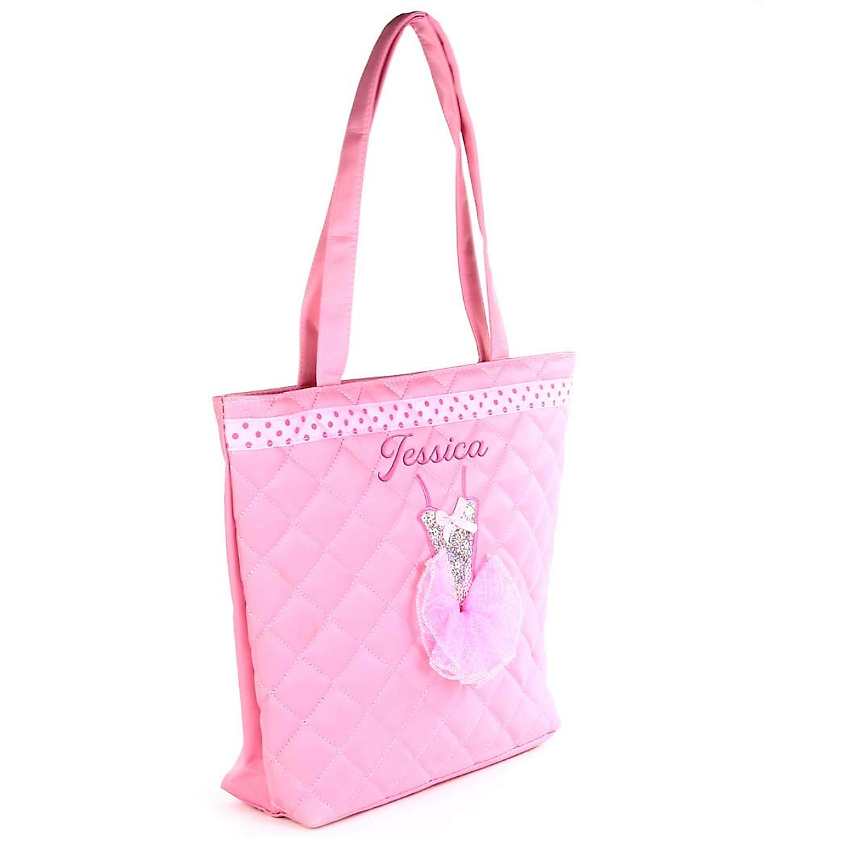 KishKesh Personalization Personalized Embroidered Dance Ballet Dress Tote Bag