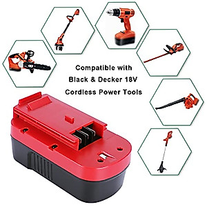 Biswaye 2-Pack 3.8Ah 18V NI-CD Battery Compatible with Black & Decker HPB18-OPE 18-Volt Slide Pack Battery HPB18 244760-00 A1718 FS18FL FSB18 and 18-Volt Firestorm Cordless Power Tools