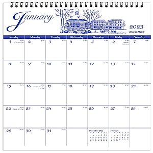 AT-A-GLANCE 2023 Wall Calendar, 12" x 12", Medium, Spiral Bound, Monthly, Illustratorâ€™s Edition (G100017)