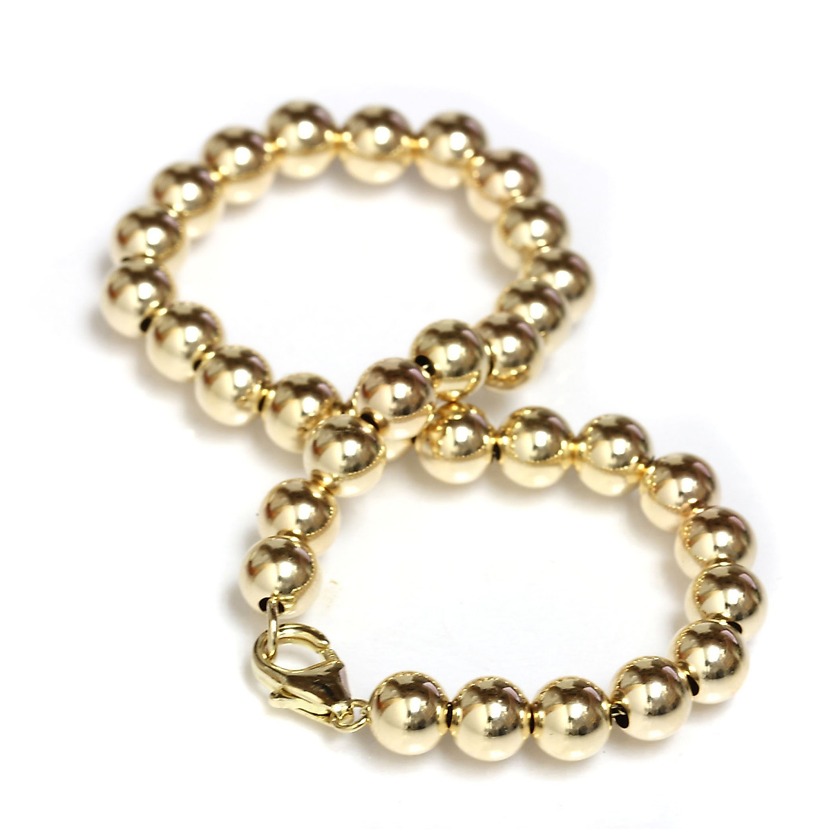 Seven Seas Pearls Beaded Bracelet 14k Solid Yellow Gold Lobster Clasp 5 mm Beads 6", 6.5", 7", 7.5" (yellow-gold, 8)