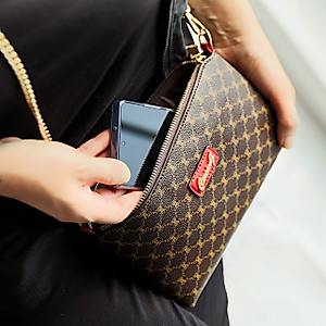 Chain Strap Small Crossbody Cellphone Purse for Women, Card Slots Clutch Shoulder Phone Bags (Red)