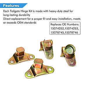 Tailgate Hinge Kit for 1999-2006 Chevy Silverado GMC Sierra 4 Piece Set Replaces # 38642 15074252,15074253,15078745,15078746