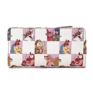 Loungefly x Disney Princess Sidekicks Rose Checker Allover Print Wallet