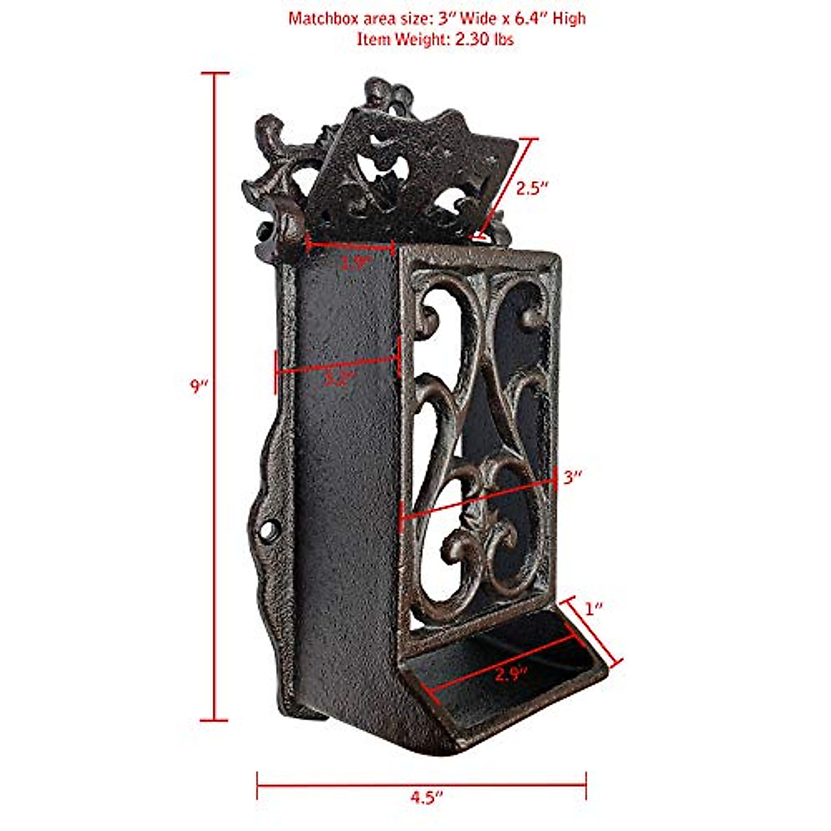 NACH Cast Iron Vintage Match Box Holder