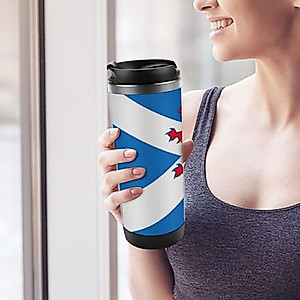 Flag of Scotland with Lion Rampant Travel Coffee Mug Reusable Insulated Drinking Cup with Lid for Home Outdoor Works 13 Oz