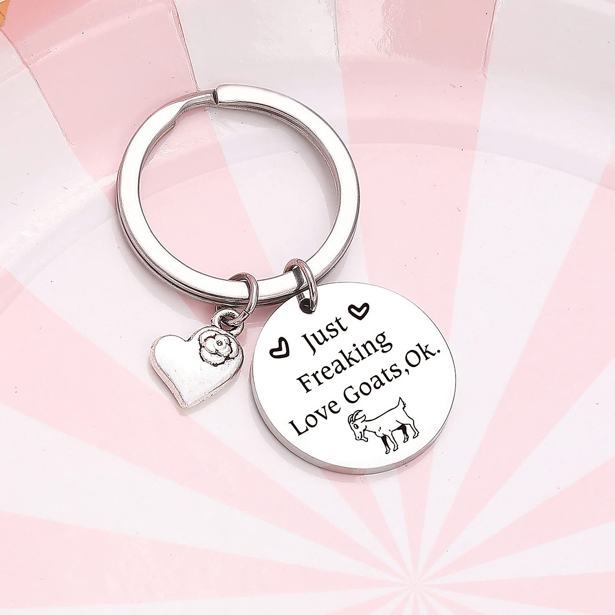 NOTHERS RSZOTW Goat Gift Goat Owner Gift Crazy Goat Lady Jewelry Goats Lover Keychain Goat Farmer Keychain Crazy Goat Lady Keychain Goat Owner Keychain Goat Keychain (Goats Lover Keyring)