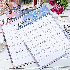 Calendar 2023-2024 - Wall Calendar 2023-2024, 12" x 17", January 2023 - June 2024, 2023 Wall Calendar with 18 Month, Thick Paper,Twin-Wire Binding + Hanging Hook + Large Blocks with Julian Dates - Black Waterink
