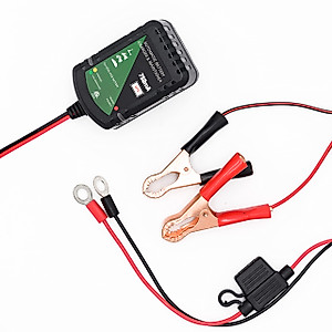 Unocho 12 volt battery charger 750mA smart automatic battery charger and maintainer intelligent trickle charger for automotive car motorcycle lawn mower boat atv sealed lead acid batteries