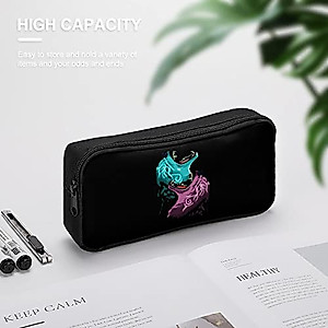 Blue Purple Thunder Wolf Pencil Case Pencil Pouch Coin Pouch Cosmetic Bag Office Stationery Organizer