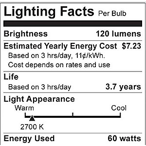 Satco 60G40 Incandescent Globe Light, 60W E26 G40, Clear Bulb [Pack of 6]