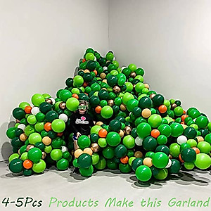 GoExquis 160Pc Green Gold Balloon Arch Garland kit 18"12"10"6" Jungle Dinosaur Safari Kids Birthday Party Baby Boy Shower Decorations