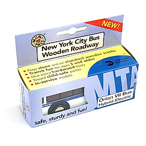 MUNI PALS Munipals New York City Bus Wooden Roadway Orion VII Hybrid Electric Bus–Child Safe and Tested Wood Toy Bus