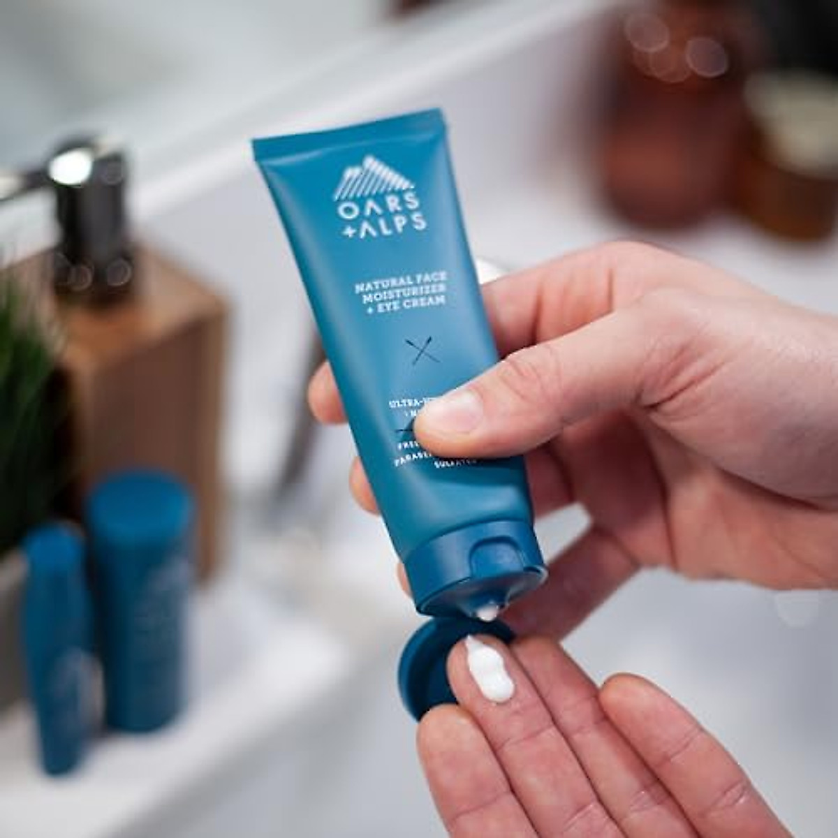 Oars + Alps Men's Skin Care Kit, Valentines Gifts for Him,Gift Set Includes Face Wash, Eye Roller, and Moisturizer, Vegan and Gluten Free, Travel Size & TSA Approved, 3 Items Total