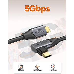CableCreation 16FT Link VR Cable Compatible with Meta Quest Pro/Quest2/Pico4 and More VR Headset, 5Gbps USB C to C Highly Speed Cable, VR Headsets Accessories Gaming PC Link Cable 5 Meters