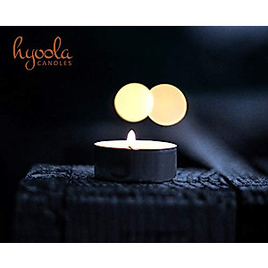 HYOOLA White Beeswax Tealight Candles in Aluminum Cup - 24 Pack - 100% Pure Natural Beeswax Candles