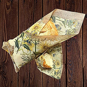 WISEOWELL Linen Bread Bags For Homemade Bread LINEN with Beeswax Wraps - 100% Organic Linen | Eco-Friendly | Bread Bags For Homemade Bread And Produce