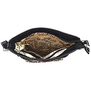 Sugar Skull Day of the Dead Cross Bone Concealed Carry Purse Women Cross Body Handbag Shoulder Bag (#2 Black)