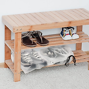 Coloch 50 Pack Translucent Shoes Bags with Drawstring, Portable Plastic Shoes Packing Pouch Waterproof Shoes Organizer Bag Multifunctional Bag for Shoes, Towel, Clothes, Toys, Home and Travel Use