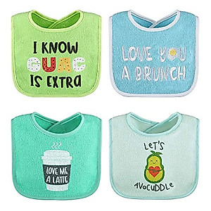 The Peanutshell Terry Bib Set for Baby Boys or Girls, 8 Pack Unisex Set for Feeding, Teething, Drooling