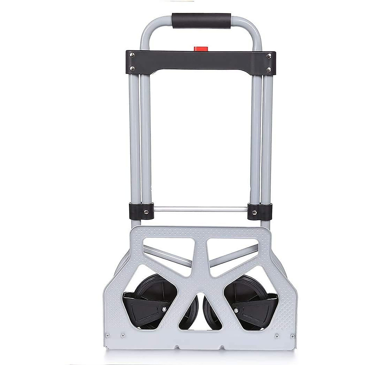 220lbs Capacity Folding Hand Truck and Dolly, Portable Heavy Duty Aluminum Two-Wheel Luggage Cart for Travel and Office Use (US Stock)