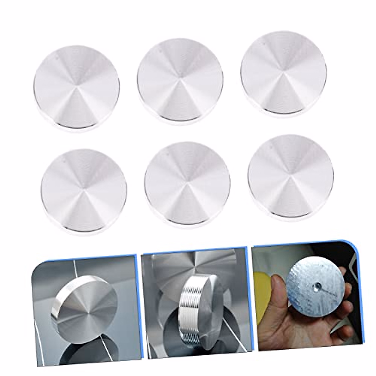 6pcs Solid Aluminum Cake Sublimation Blank Sublimation Badge Reel Blanks Aluminum Circle Disc Round Metal Coffee Table Thick Aluminum Discs Aluminum Alloy Glass Aluminum Sticker