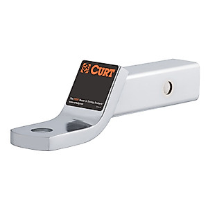 CURT 45290 Chrome Class 3 Trailer Hitch Ball Mount, Fits 2-Inch Receiver, 7,500 lbs, 1-Inch Hole, 2-In Drop, 3/4-Inch Rise