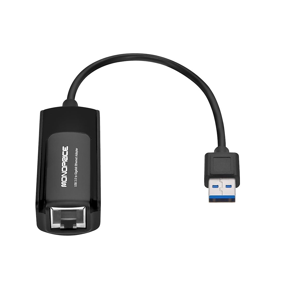 Monoprice USB 3.0 to Gigabit Ethernet Adapter, Supports 10/100/1000 Mbps Connections, Plug-N-Play, Compatible with Windows, MacOS, Linux, and Android Systems