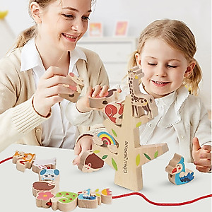 NAODONGLI Wooden Stacking Toys for Kids