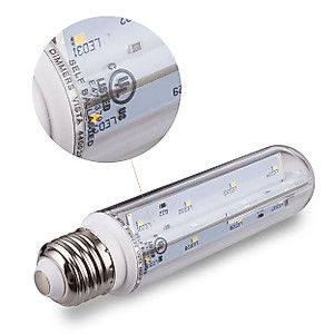 Tento Lighting T10 LED Tube Light, Tubular Light Bulb, E26 Medium Base, Sub Zero Fridge and Freezer Light Bulb Replacement, Aquarium Light Bulb, Type T Bulb, 60w - 70w, 5000k, Cool White (2 Pack)