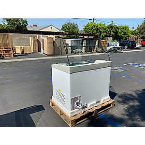 Gelato Freezer Display Case Dipping Cabinet Pan Ice cream showcase Curved Clear Glass 40"