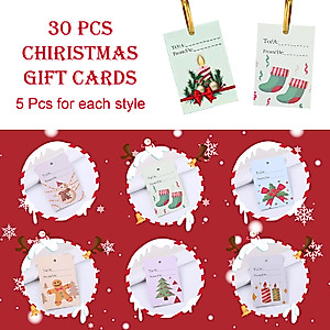 Qzndhrua Christmas Gift Bags - Christmas Drawstring Bags 30 PCS - Christmas Packaging Bags - 10 Seconds Wrapping, Christmas Party Bags with Tags