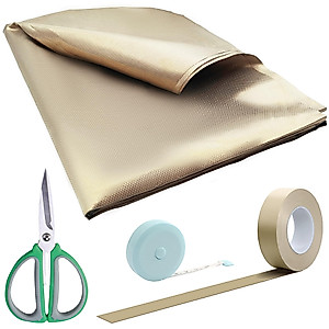 Royxen Faraday Fabric, 108" L x 43" W Military Grade Protection Includes Fabric + 200" L Faraday Tape, Faraday Cage, Faraday Cloth