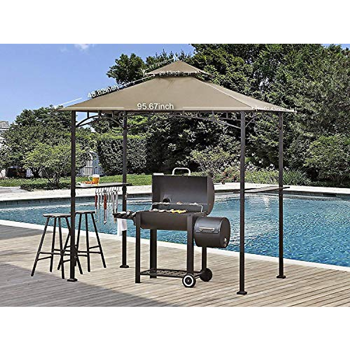 MASTERCANOPY Grill Gazebo Replacement Canopy for Model L-GG001PST-F (Beige)