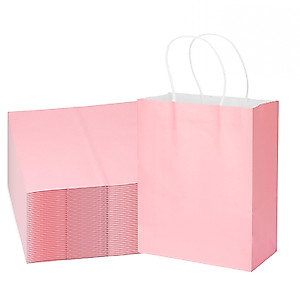 100 Pack 10.5x8.5x4.5 Inch Gift Bags,Paper Bags With Handles,Paper Bags,Birthday Gift Bag,Gift Bags Bulk,Paper Lunch Bags,Party Bags,Gift Bags Medium Size,Wrapping Paper Bags,Goodie Bags