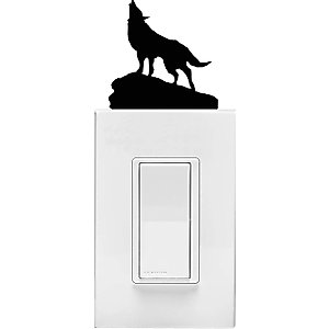 YINGKAI Werewolf Howling at Moon on Cliff, On Light Switch Decal Vinyl Wall Decal Sticker Art Living Room Carving Wall Decal Sticker for Kids Room Home Window Decoration