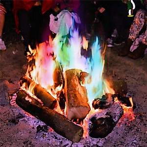 Mllkcao Flames Color Changing Packets Fire Pit, Creates Colorful Flames for Wood Burning Fires