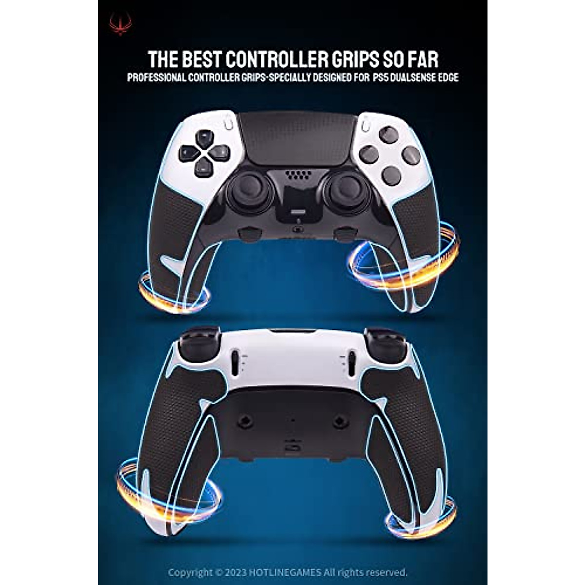 Hotline Games 2.0 Plus Controller Grip Compatible with PS5 DualSense Edge Controllers Grips Tape, Textured Soft Skin Kit, Anti-Slip, Sweat-Absorbent, Easy to Apply (for Handle Grips)