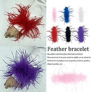 Cooluckday 2Pcs Women's Feather Slap Bracelets Watch Patting Circle Slap Ring Wrist Decoration Cuff Sleeves Slap Bangle Hair Accessories
