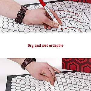The Authentic Role-Playing Game Board by Hexers, Mat Alternative, Compatible with Dungeons and Dragons D&D DND Pathfinder RPG, 27x23 inches, 1 inch Square and Hexes Battle Grid, Foldable & Dry Erase