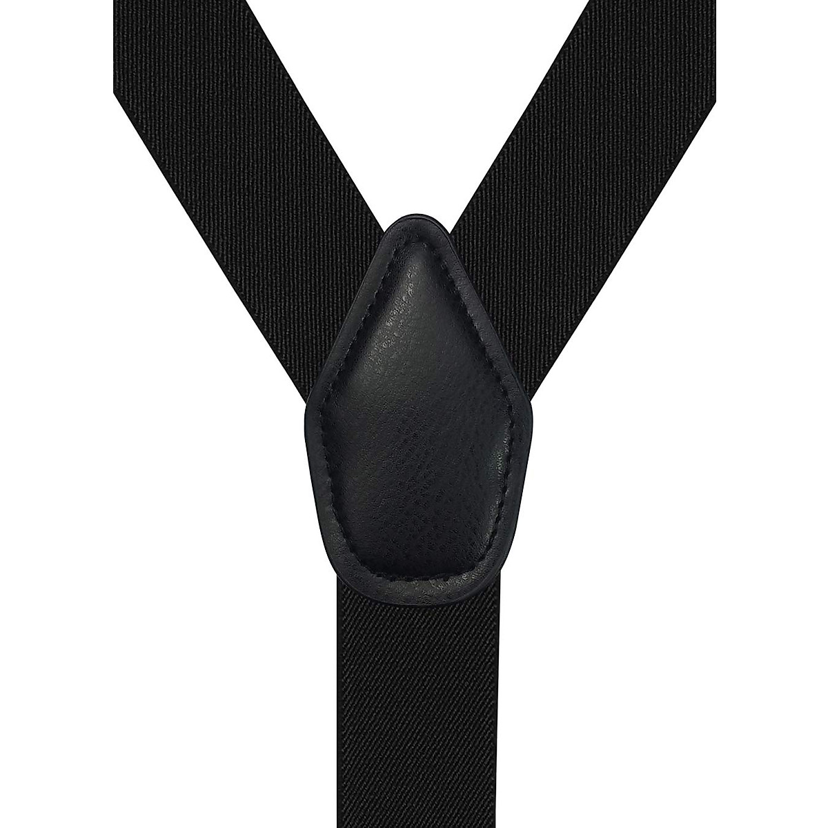 Moulen Men's Y-Back 1.4 Inches Wide Button End Elastic Adjustable Suspenders, Black
