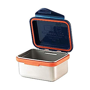 Kid Basix Safe Snacker, Reusable Stainless Steel Lunchbox Container for Kids & Adults, Reusable Food Container, BPA Free, Dishwasher Safe, 7oz, Navy