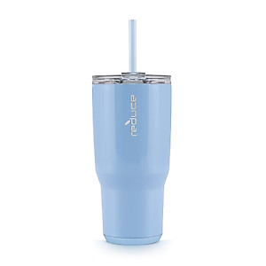 REDUCE Cold1 34 oz Tumbler with Lid and Straw- Vacuum Insulated Stainless Steel Water Bottle for Home, Office or Car; Reusable Cup with Leakproof Flip Lid, Keeps Drinks Ice Cold All Day- Matte Phantom
