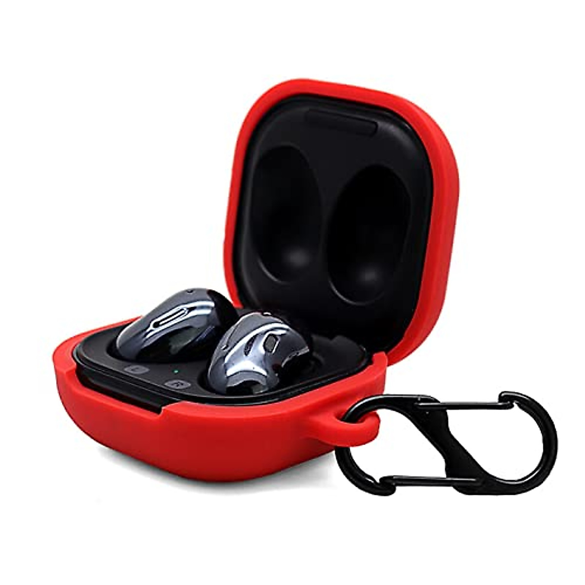 Cute Silicone Case for Samsung Galaxy Buds Live/Buds pro/Buds2 Case Wireless Bluetooth Earphone Case Protective Case Box Bag with Matching Pendant Gifts for Boys and Girls (Red)
